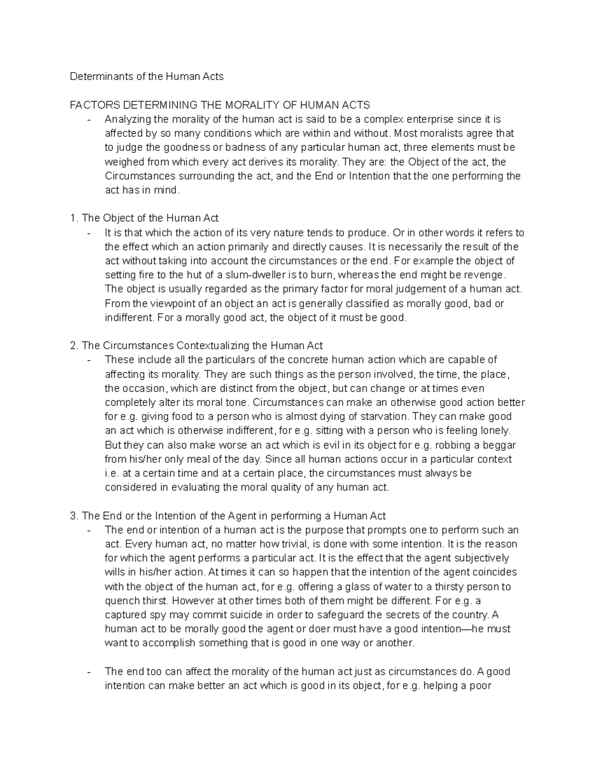 ETH - Module 5&6 - Ethics notes which is determinants of human act ...