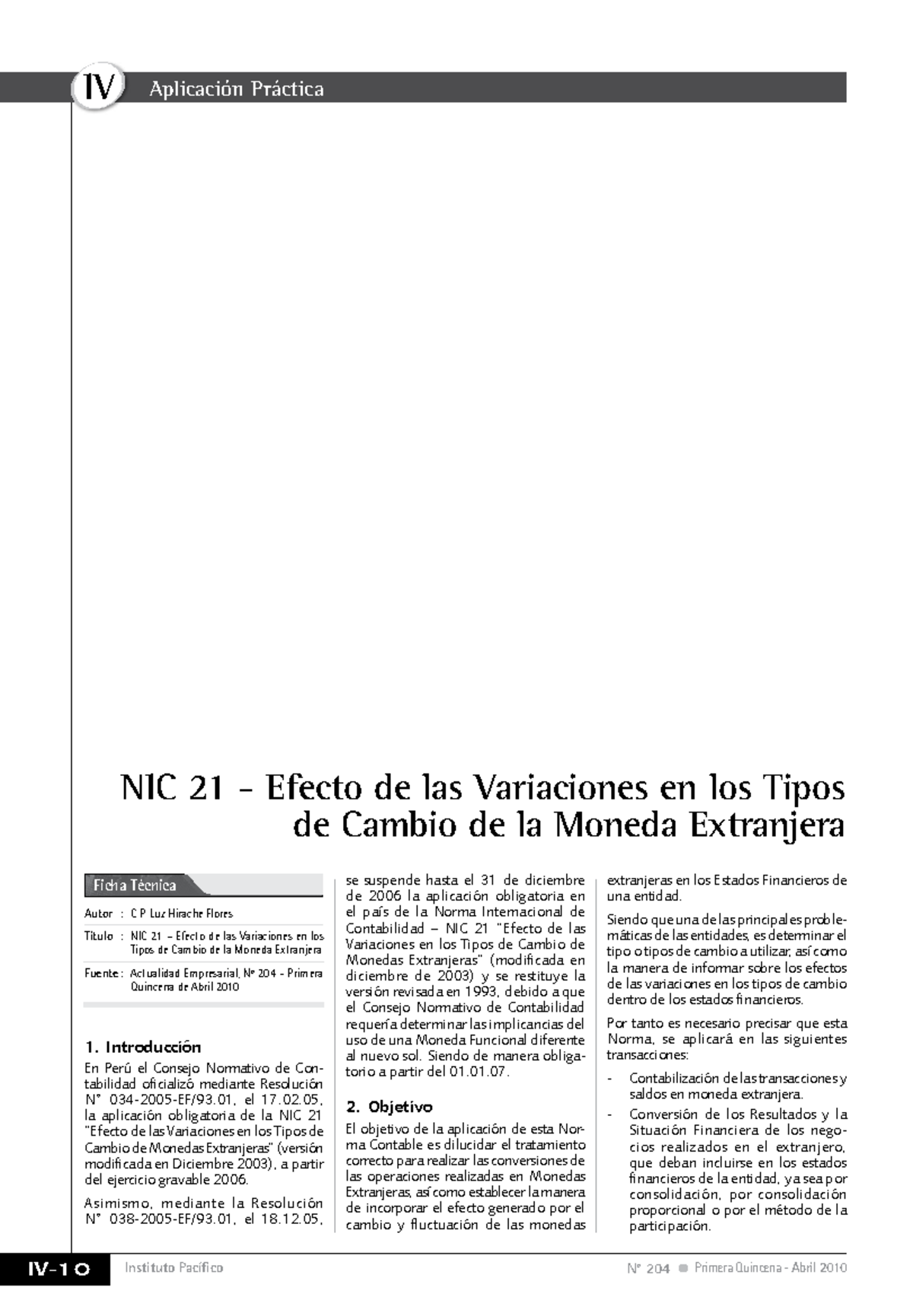 Caso practico nic21 - Norma Internacional de Información Financiera 21 ...
