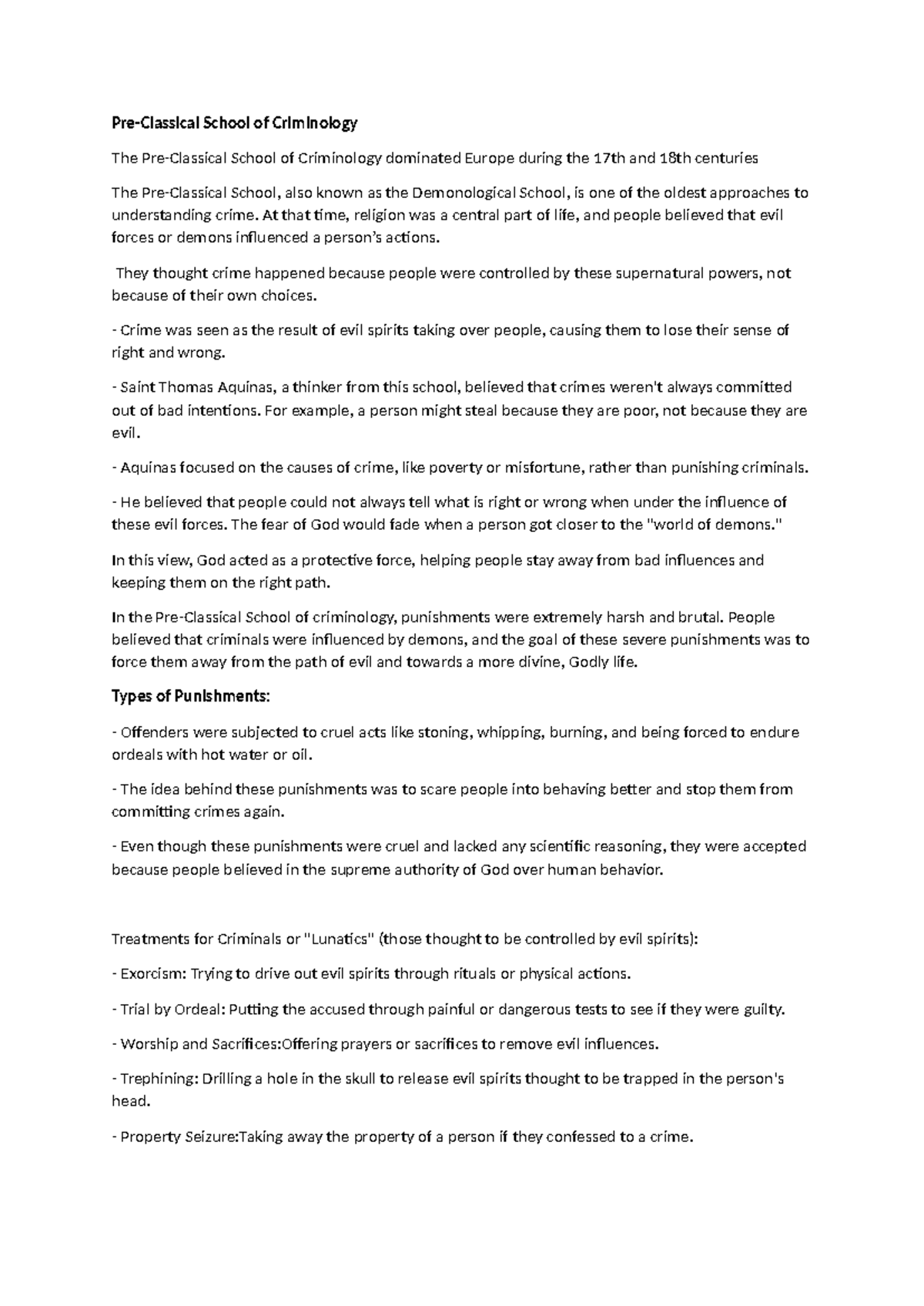 Pre- classical school( criminology) - Pre-Classical School of ...