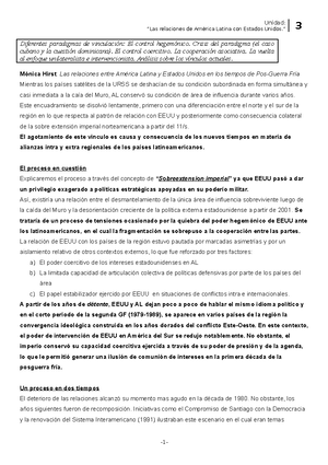 PILA, U2 - resumen - Unidad II América Latina en un orden internacional ...