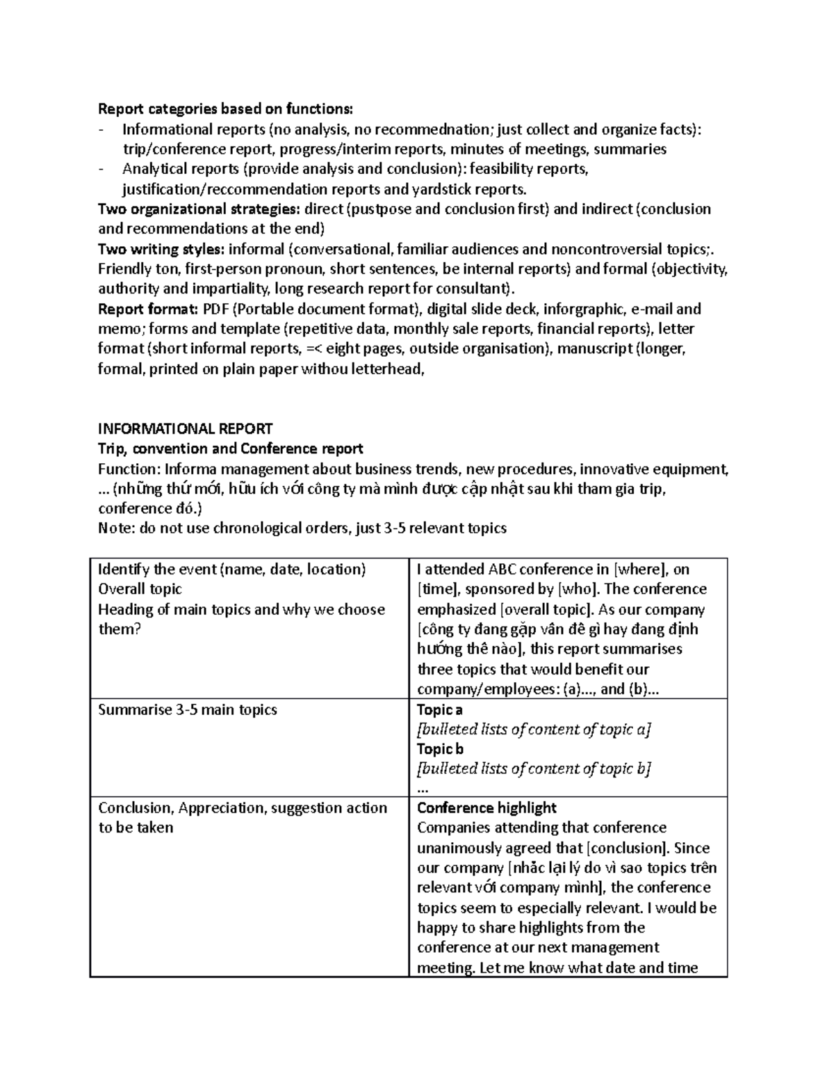 Informal-Report - REPORT FOR MIDTERM - Report categories based on ...