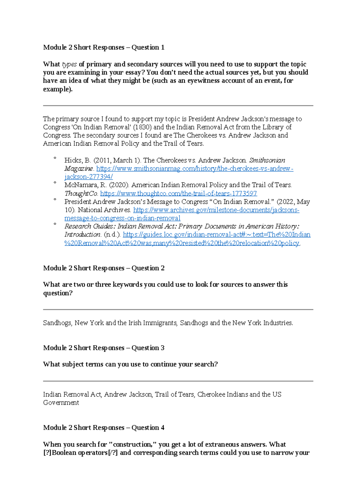 HIS200 Module Two Short Responses - Module 2 Short Responses – Question ...