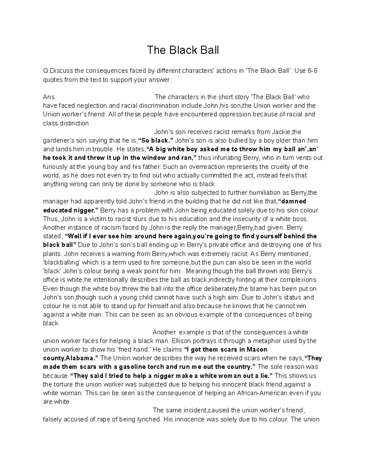 The Black Ball - hhhhh - The Black Ball Q the consequences faced by ...