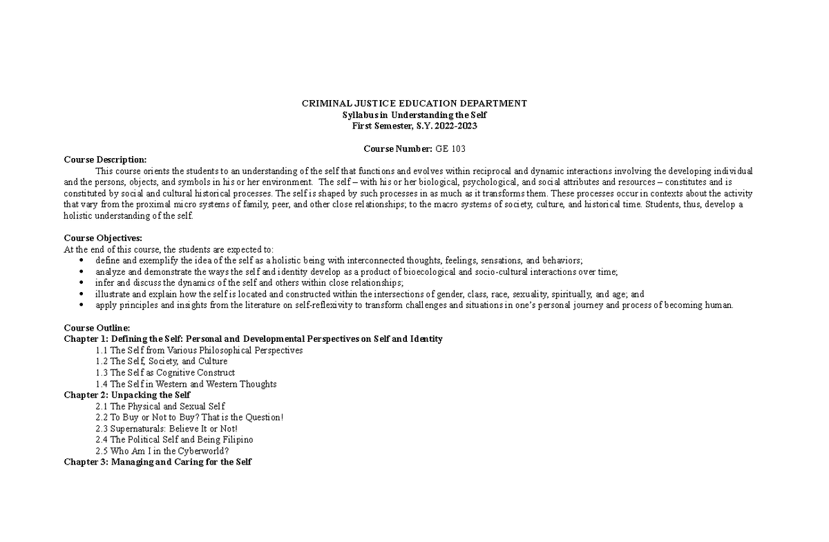 Criminal Justice Education Department - CRIMINAL JUSTICE EDUCATION ...