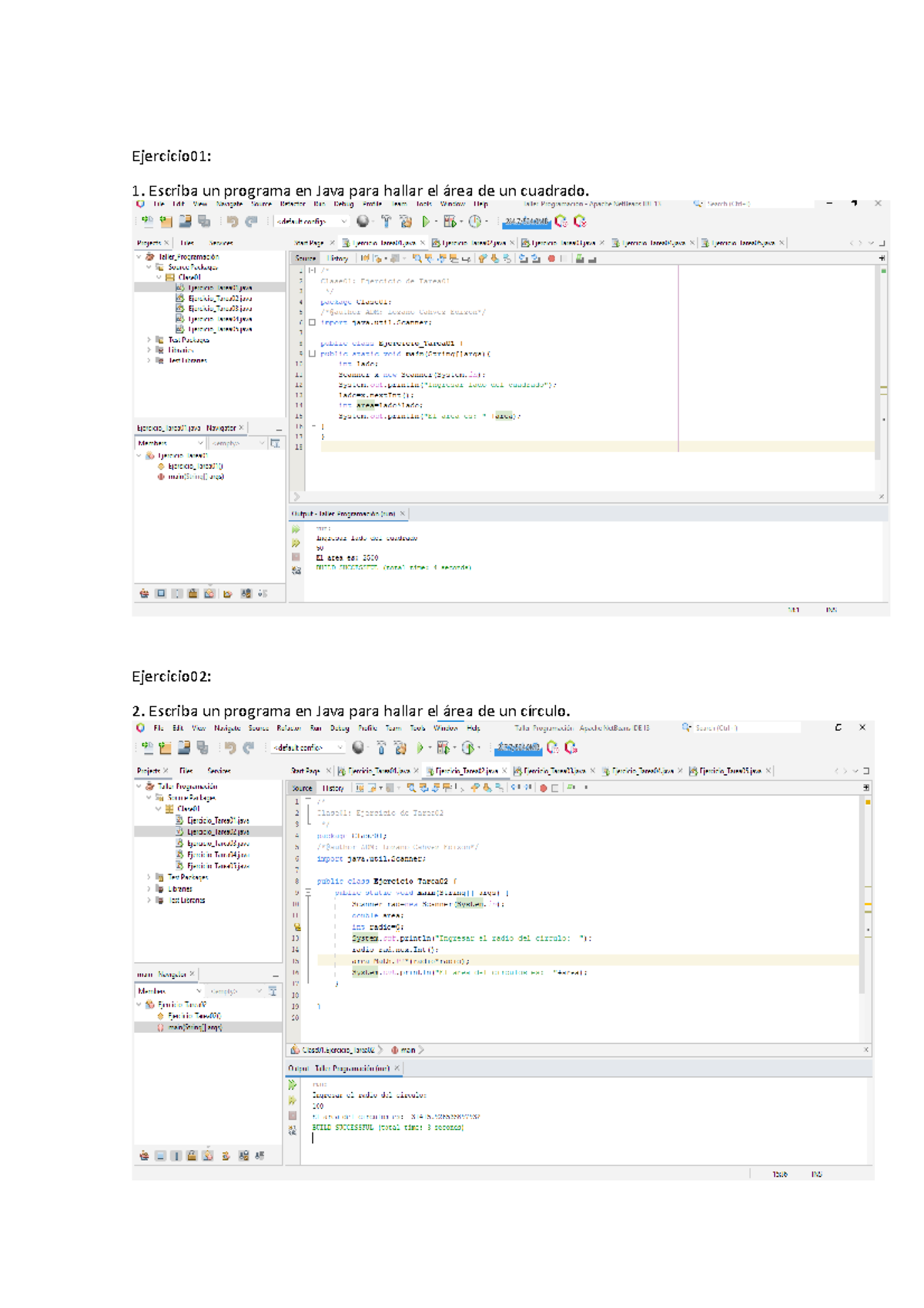 Ejercicio Tarea 01 Semana 01 - Ejercicio01: Escriba un programa en Java ...