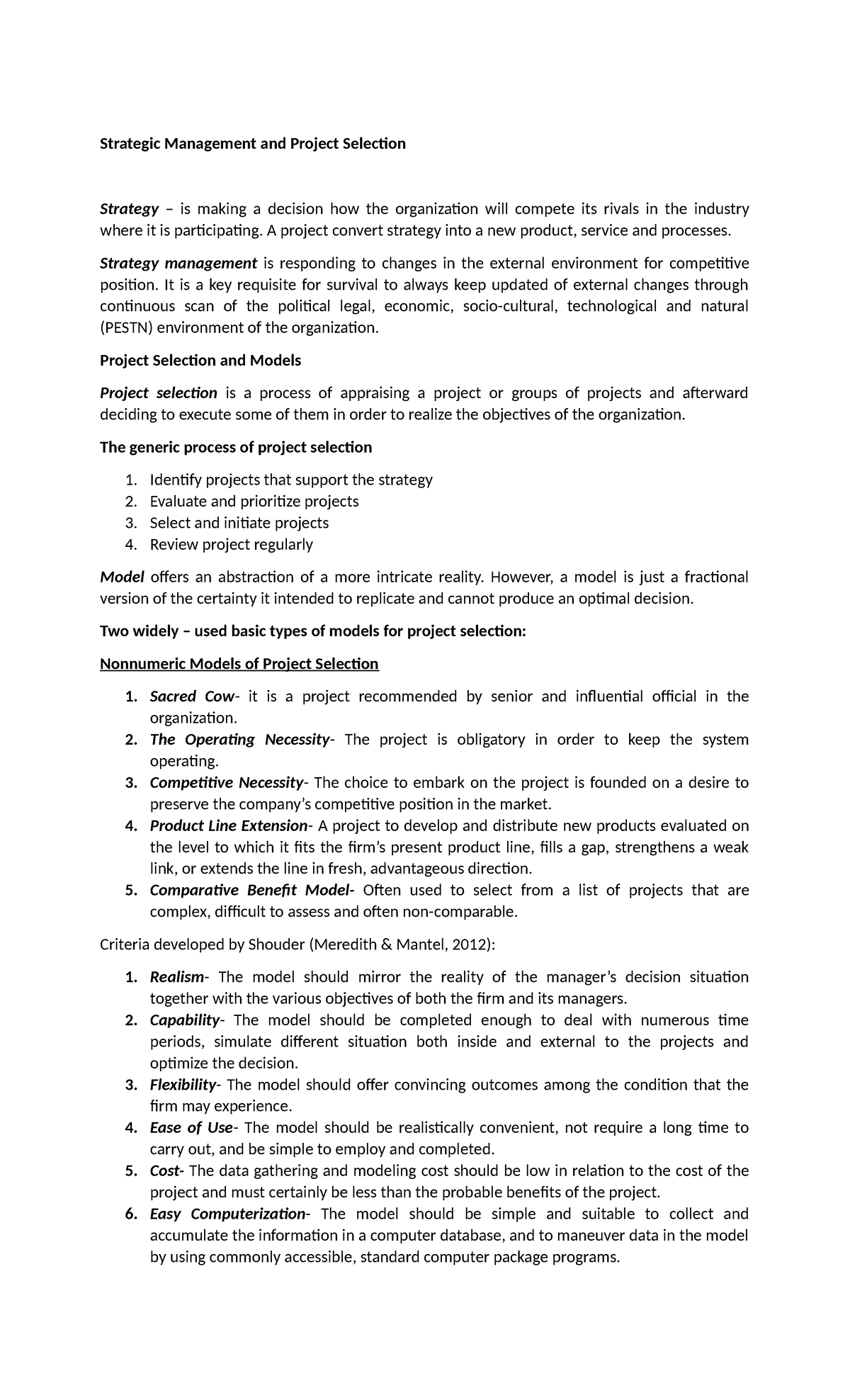 Group-2 AIS - Project management cycle - Strategic Management and ...