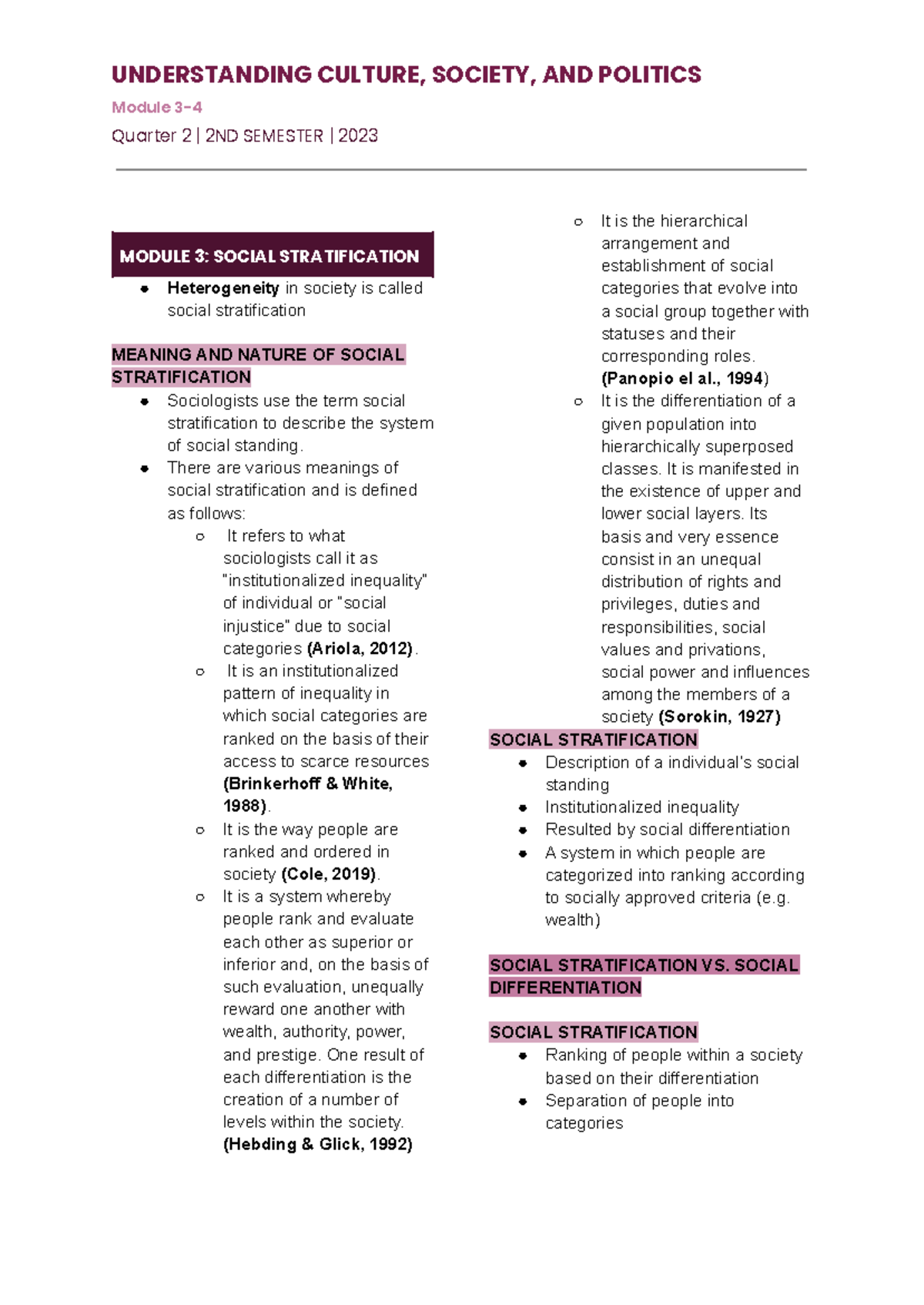 UCSP- Reviewer - Module 3- Quarter 2 | 2ND SEMESTER | 2023 MODULE 3 ...