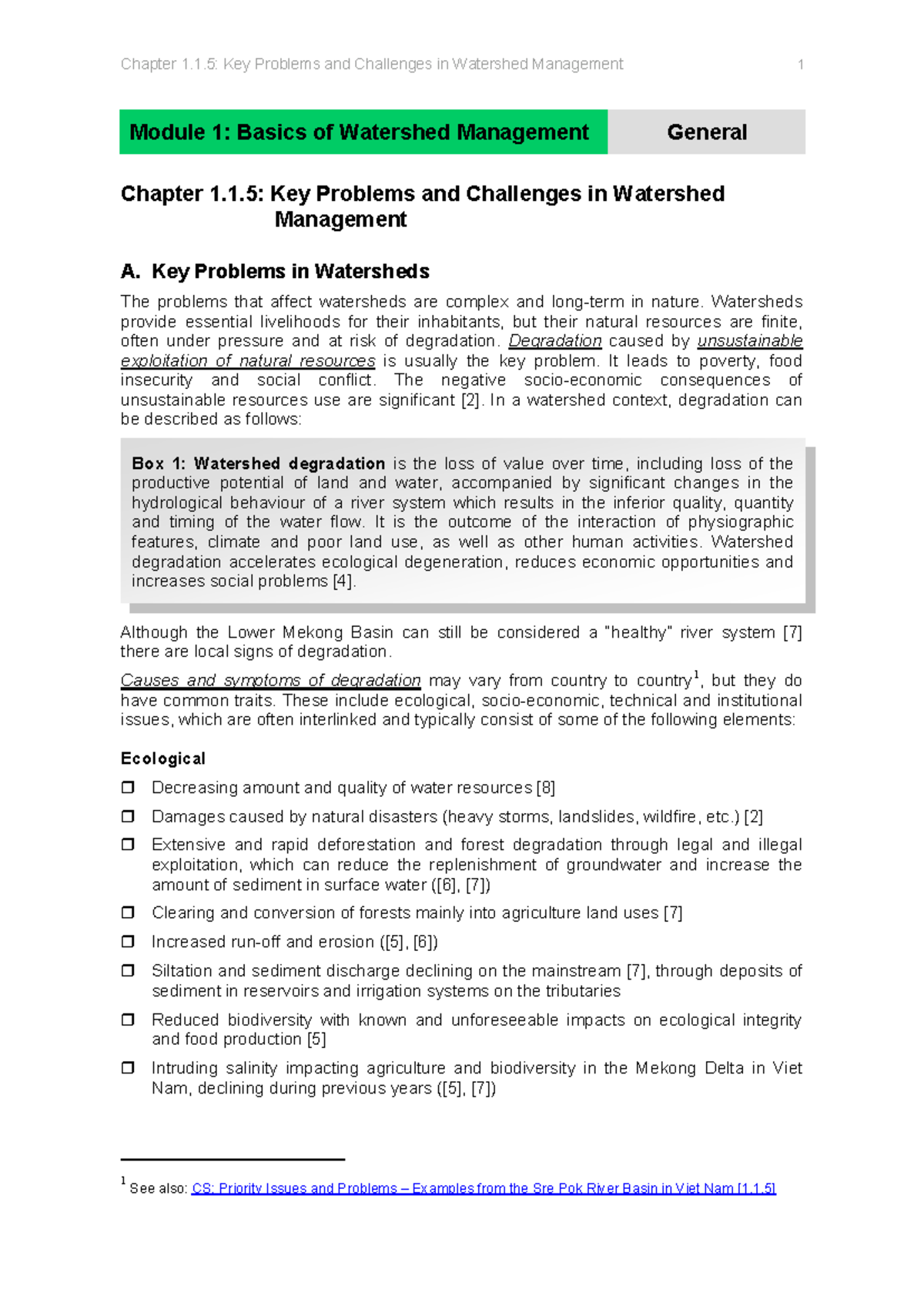 115 WSM Key Problems and Challenges - Module 1: Basics of Watershed ...