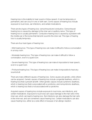 Hearing disorders course outline - \ : Hyperacusis is a heightened ...