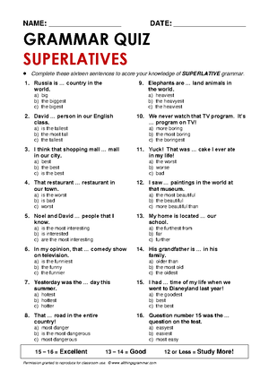 Atg-chart-superlatives - SUPERLATIVES How do we form superlative ...