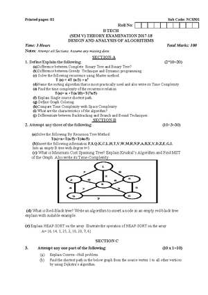 DAA Important 4 5 - Btech cse 3rd year daa - Studocu