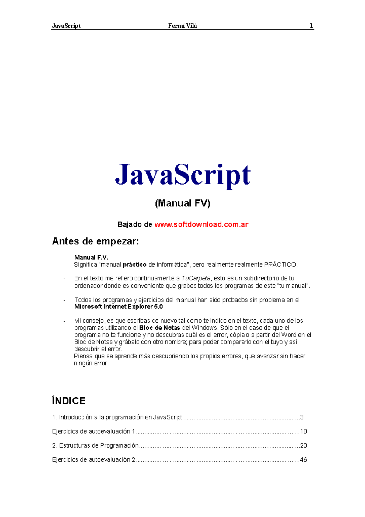JAVASCRIPT APUNTES PARA APRENDER - JavaScript (Manual FV) Bajado de ...