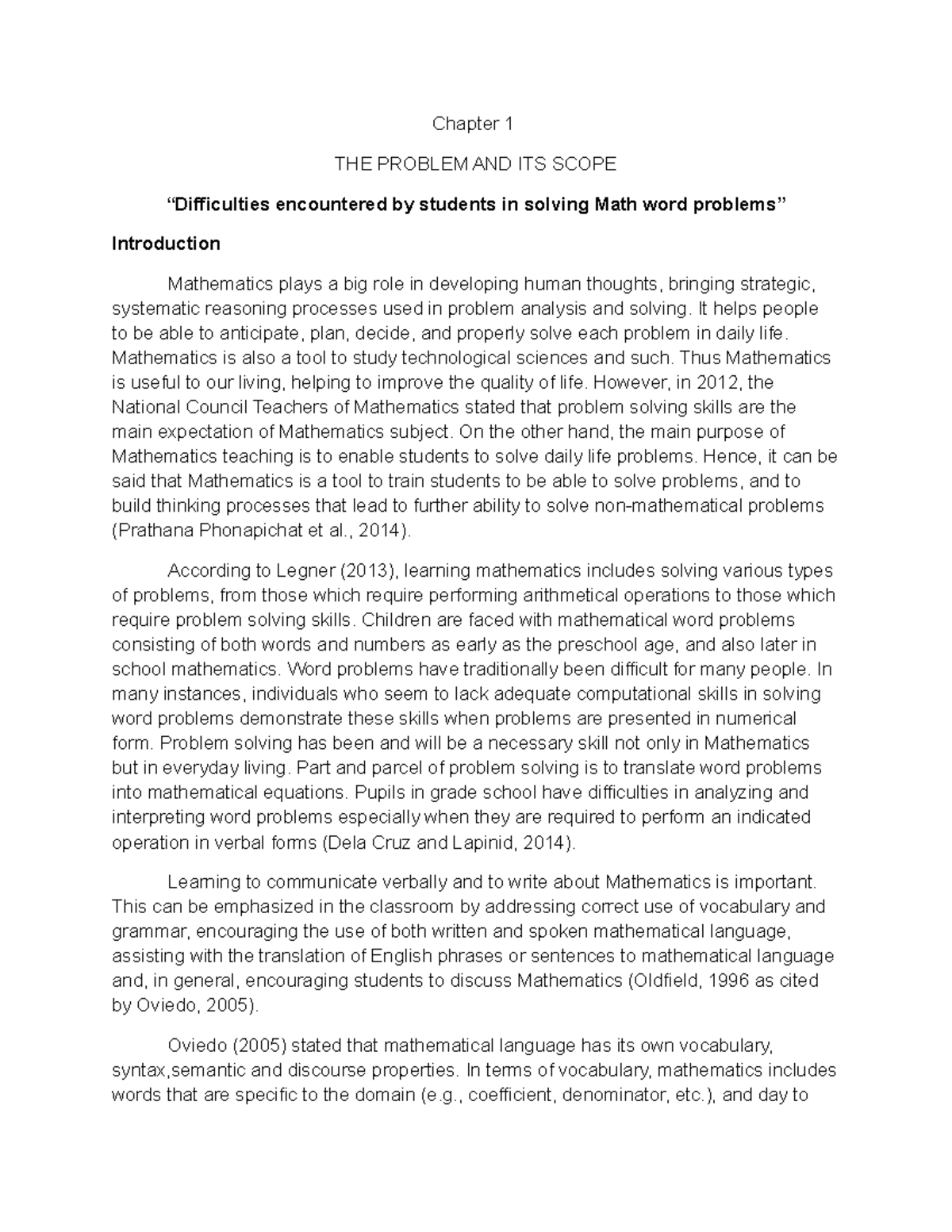 Thesis Chapter 1 3 Final Chapter 1 THE PROBLEM AND ITS SCOPE