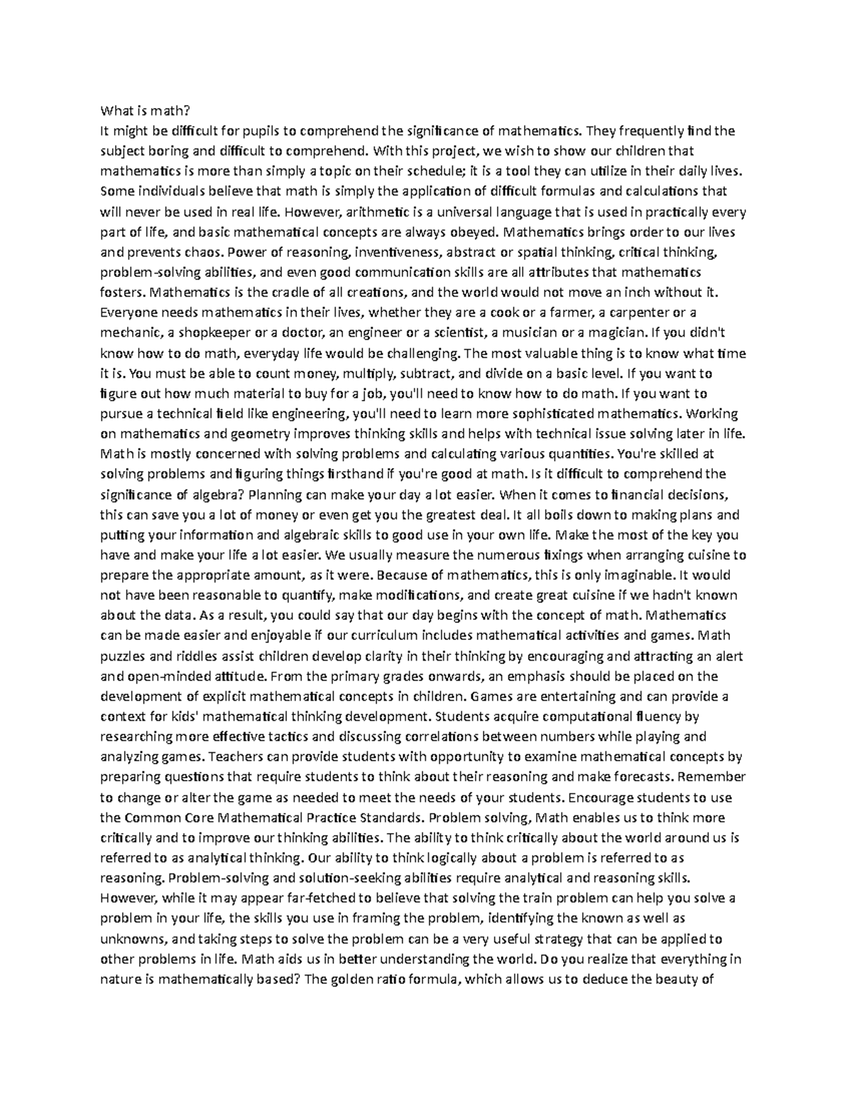 It might be difficult for pupils to comprehend the significance of ...