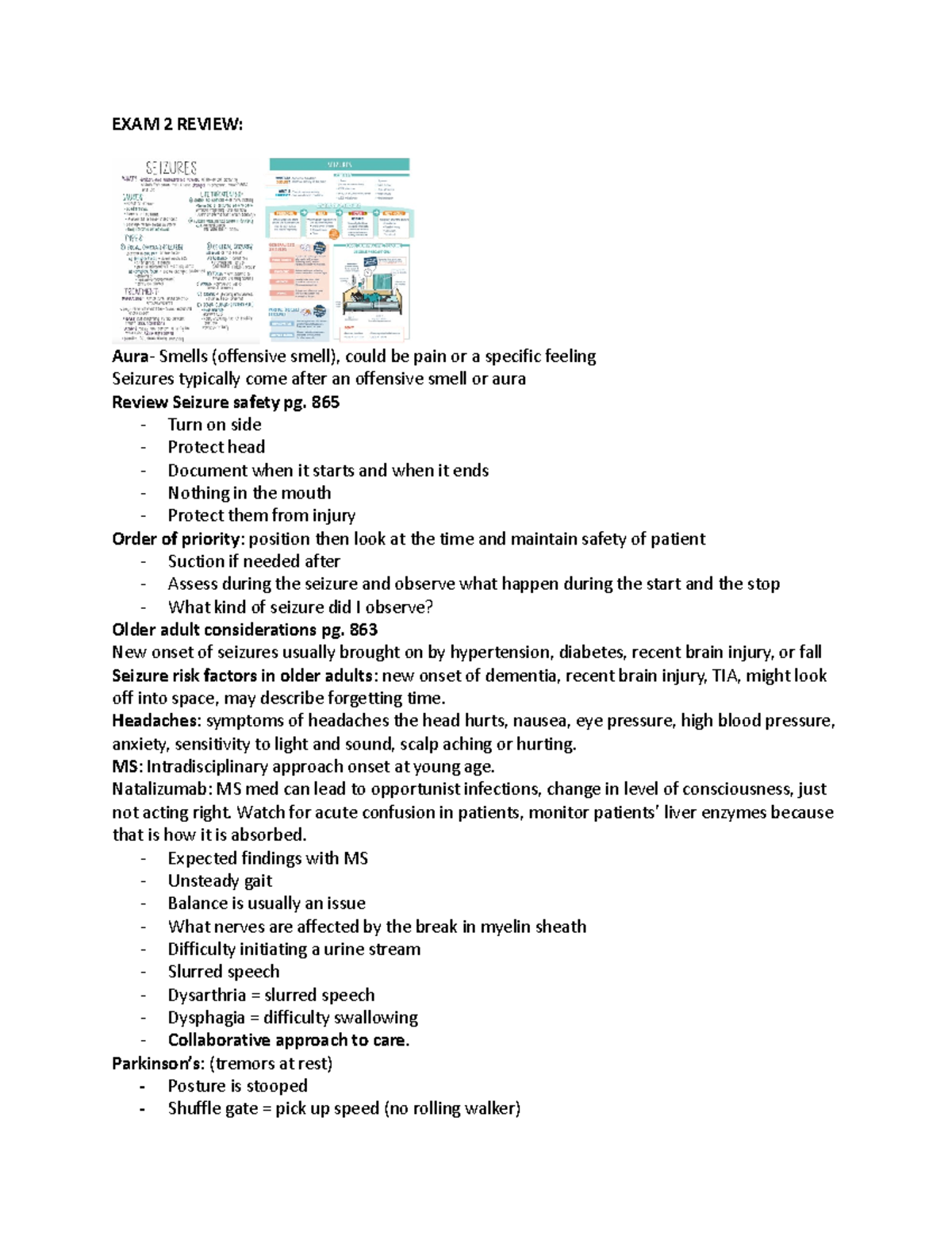 EXAM 2 Review - notes - NUR 170 - Studocu