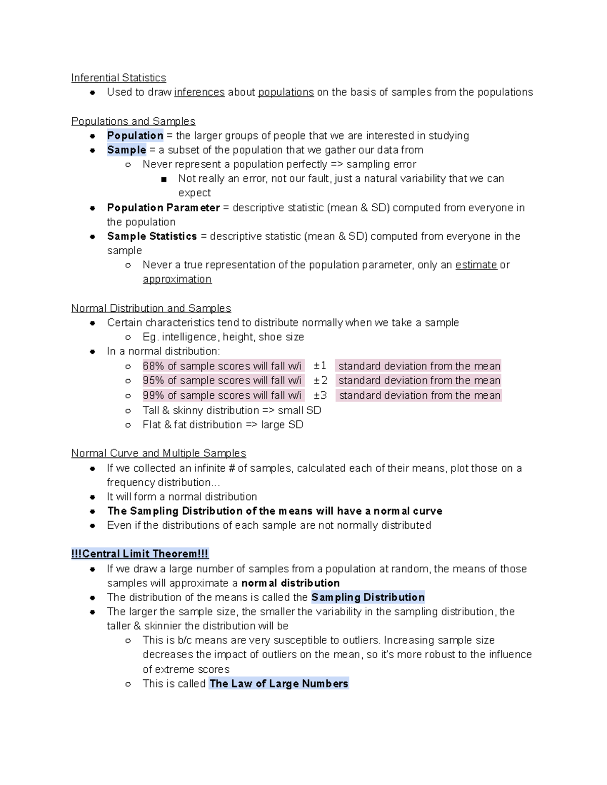 Lecture 8 Inferential Statistics - Inferential Statistics Used to draw ...
