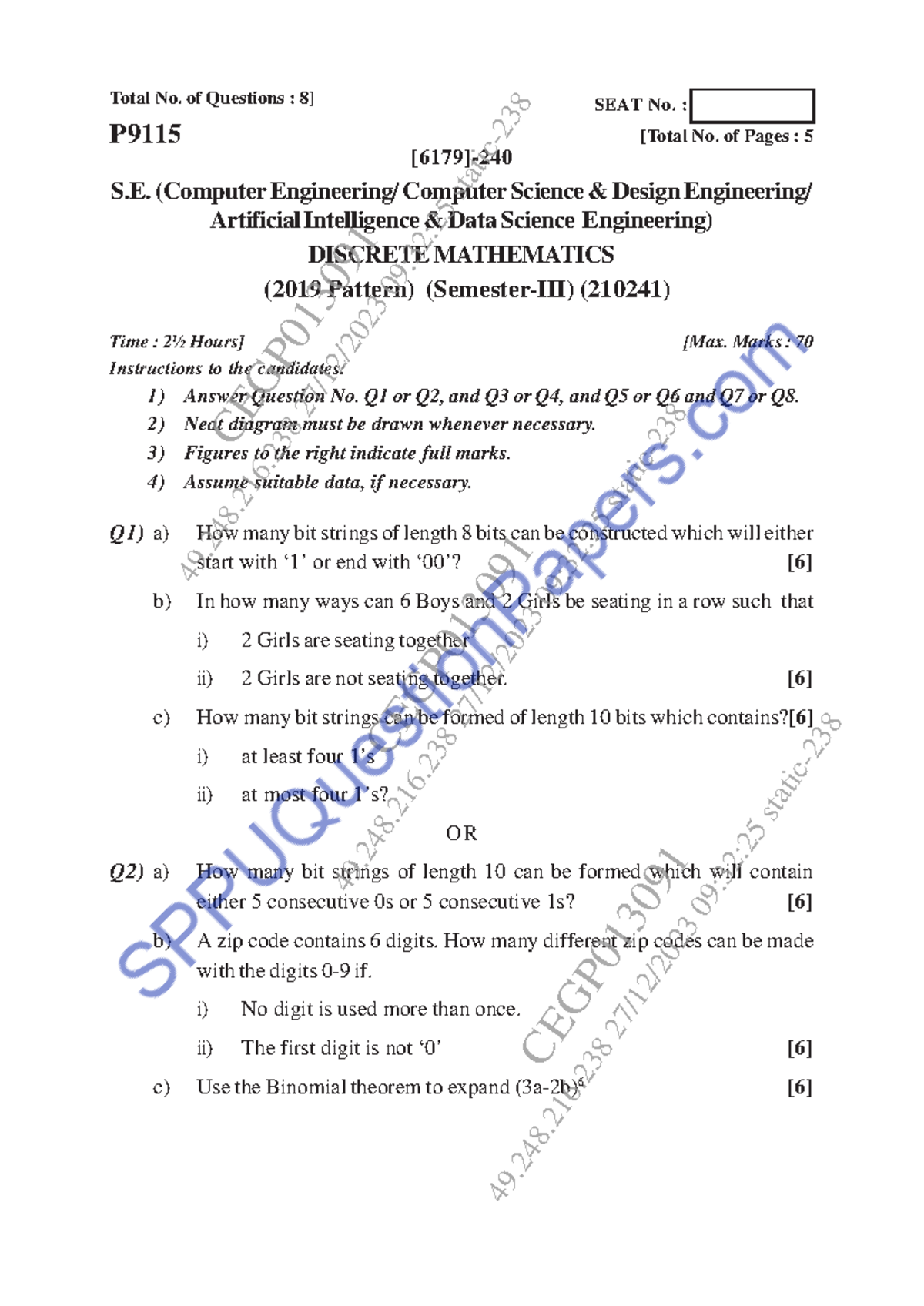 Dm3 - vyyh - [6179]-240 1 Total No. of Questions : 8] [6179]- S ...