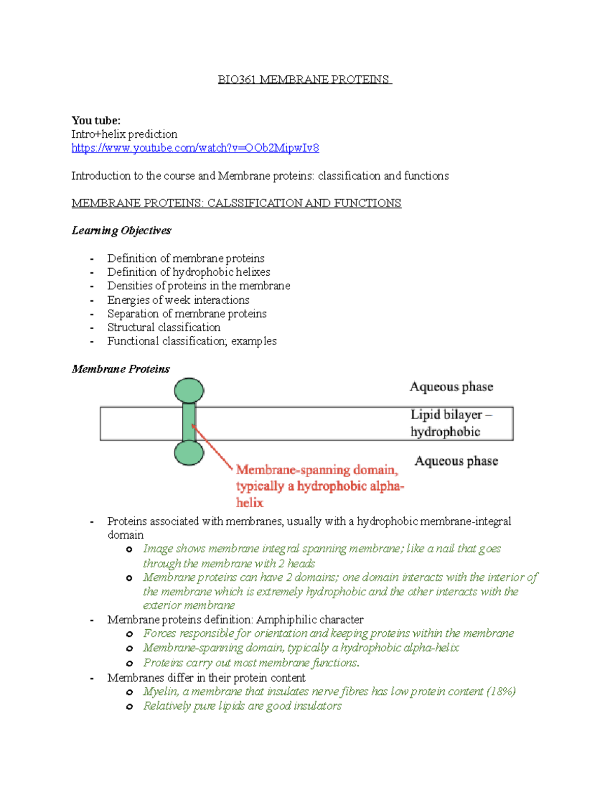 1&2 Intro to membrane proteins and Techniques for Study of Membrane ...