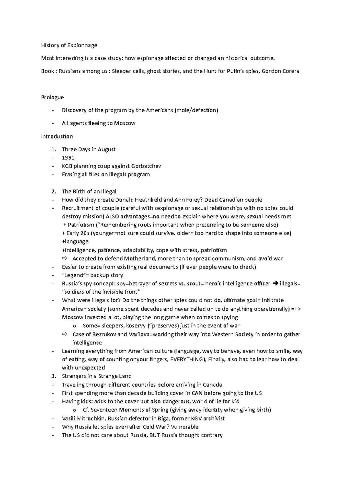 Book summary - History of Espionnage Most interesting is a case study ...