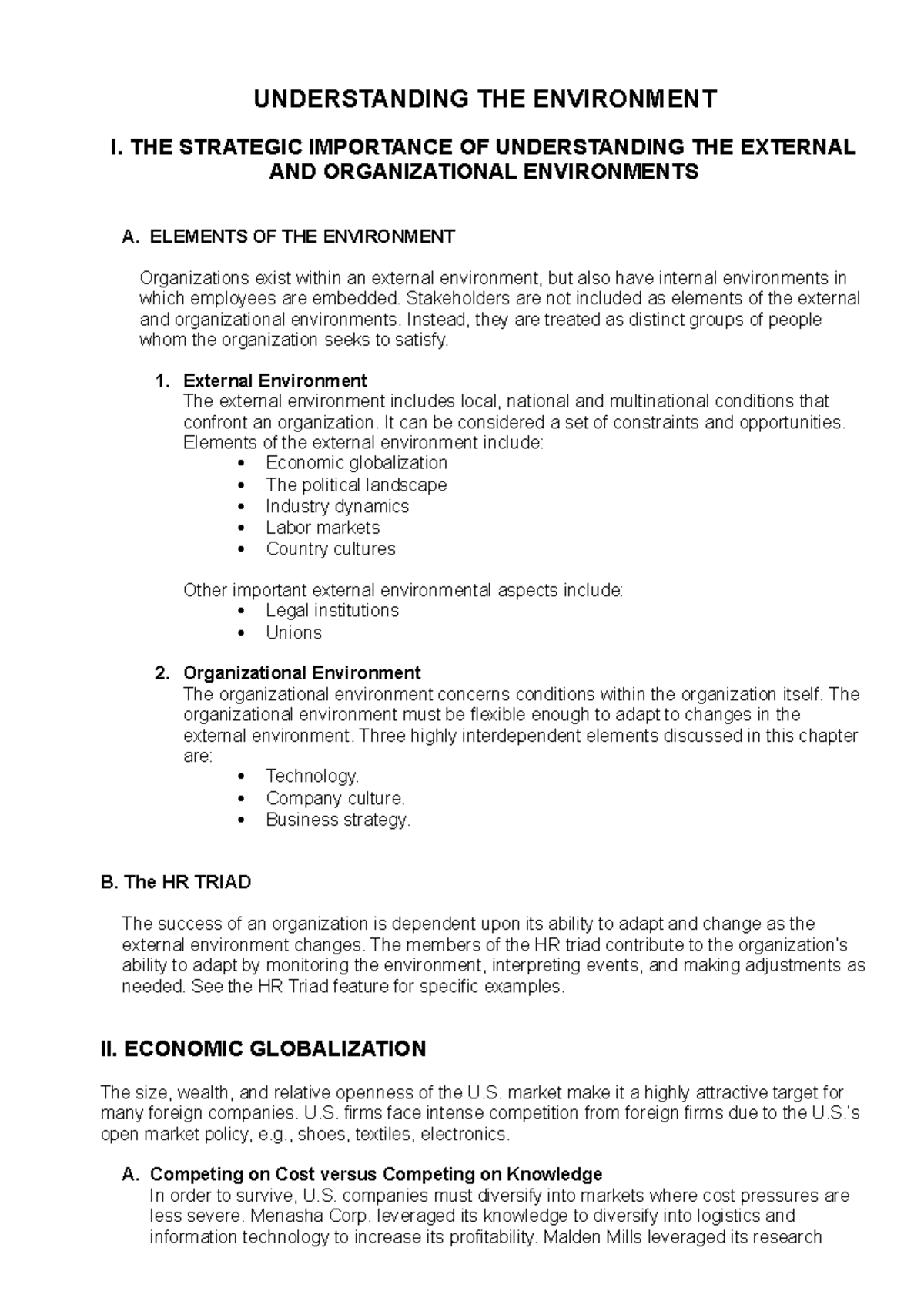 Understanding THE Environment - Key ideas - UNDERSTANDING THE ...