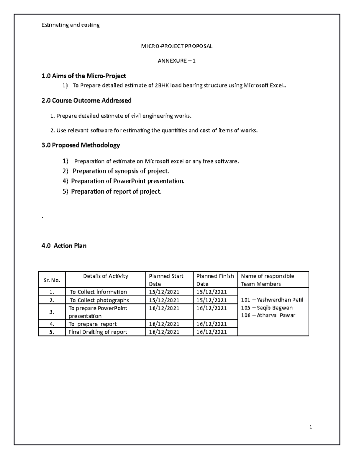 101 - Eac Annexure I - Annectures - Estimating and costing MICRO ...