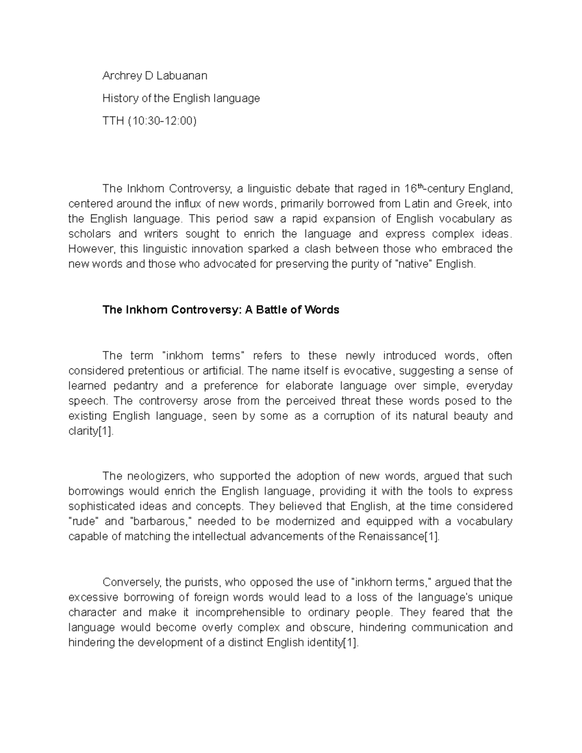 Document History - I hope it helps - Archrey D Labuanan History of the ...