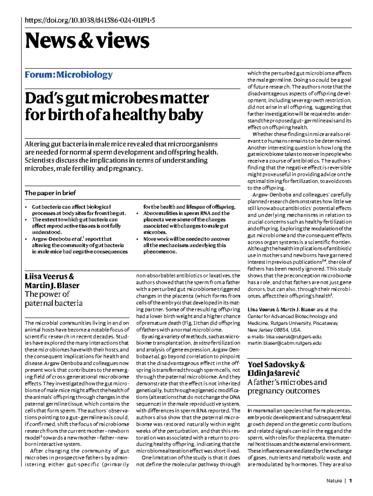 Gut Biome effects - Forum: Microbiology Dad’s gut microbes matter for ...