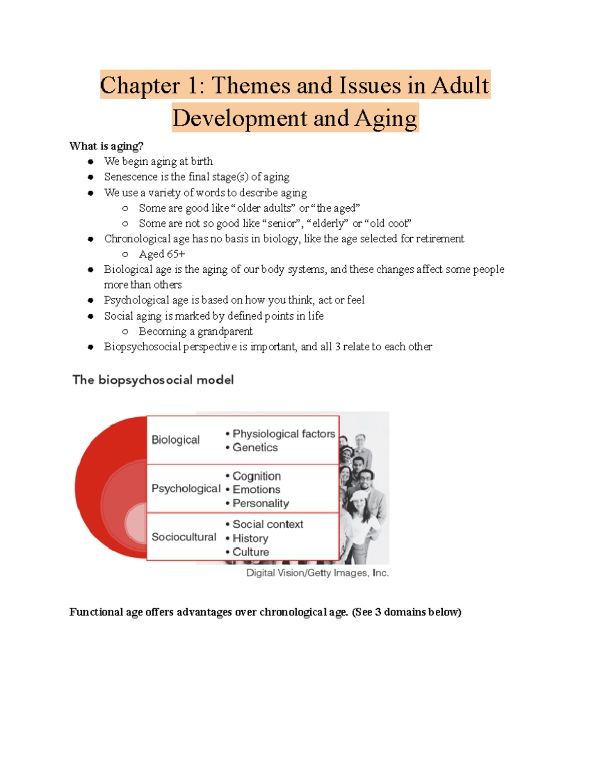 PSY3128 Notes - Chapter 1: Themes and Issues in Adult Development and ...