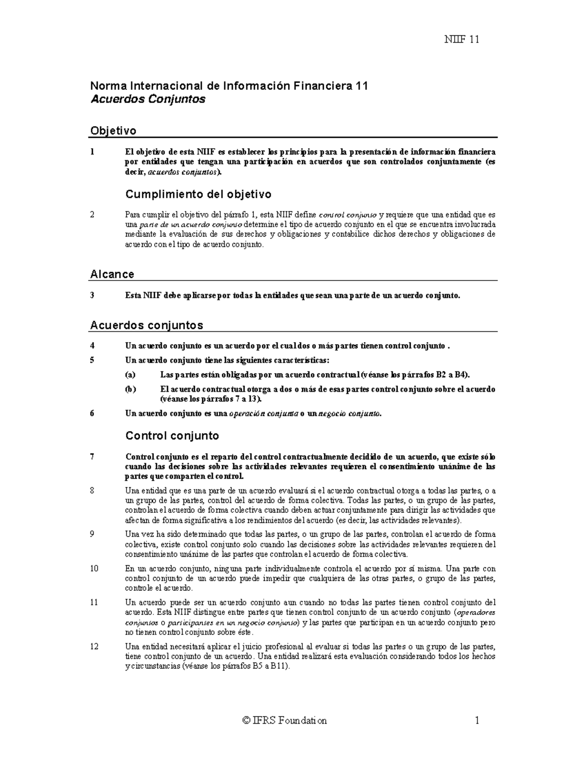 NIIF 11 BV2023 GVT - Nic 11 - acuerdos conjuntos - Norma Internacional ...
