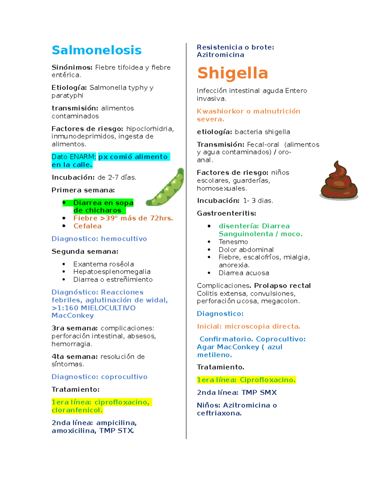 Infectologia Flashcard - Salmonelosis Sinónimos: Fiebre tifoidea y ...