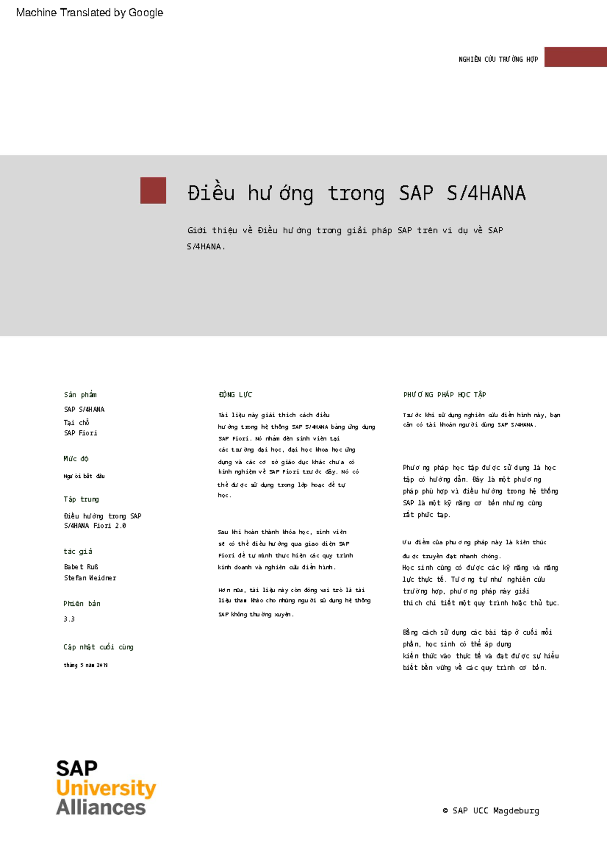 Intro S4HANA Using Global Bike Navigation course Fiori en v3.3 (1) - S/4HANA. Giới thiệu về Điều ...