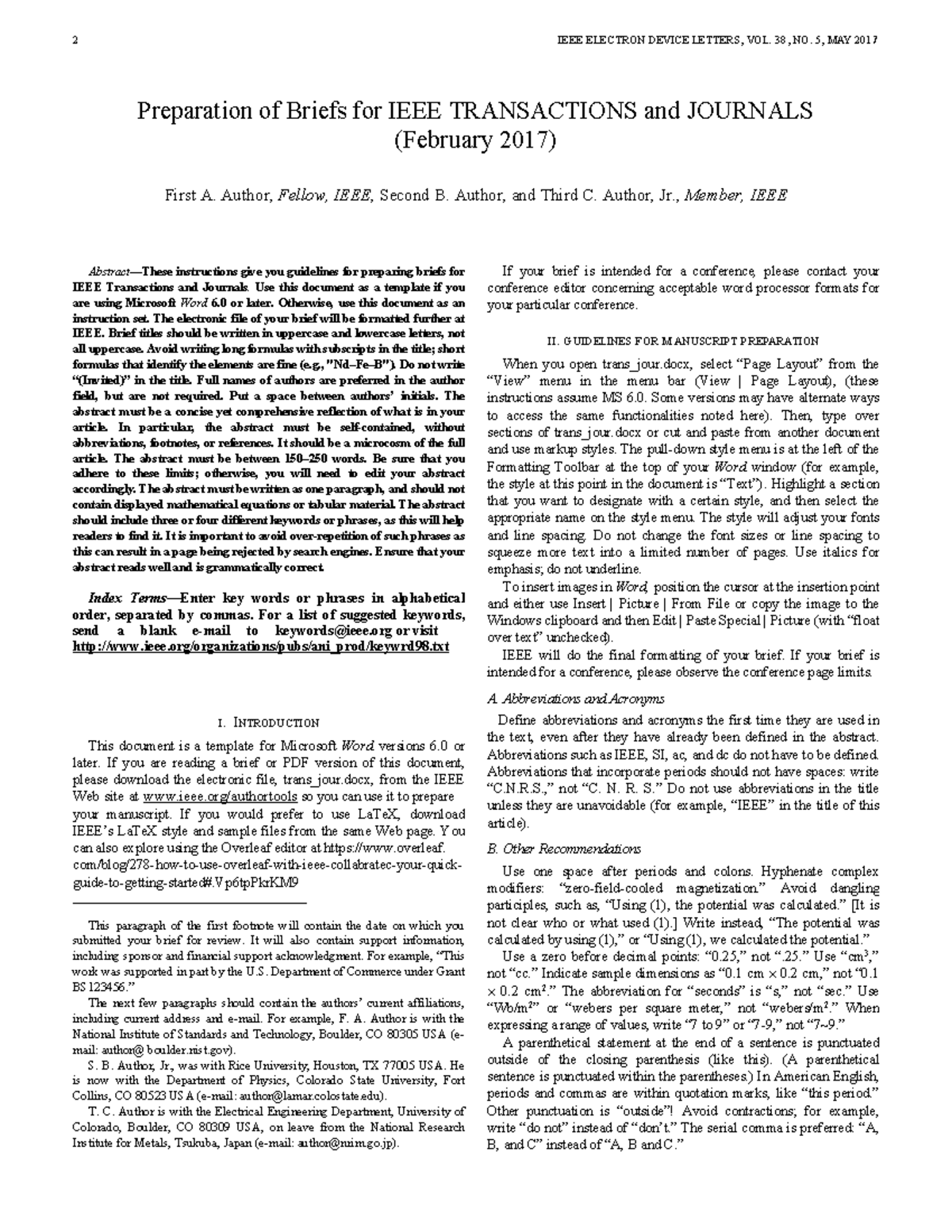 전자전기 졸업논문 양식 풀버전111 - 2 IEEE ELECTRON DEVICE LETTERS, VOL. 38, NO. 5 ...