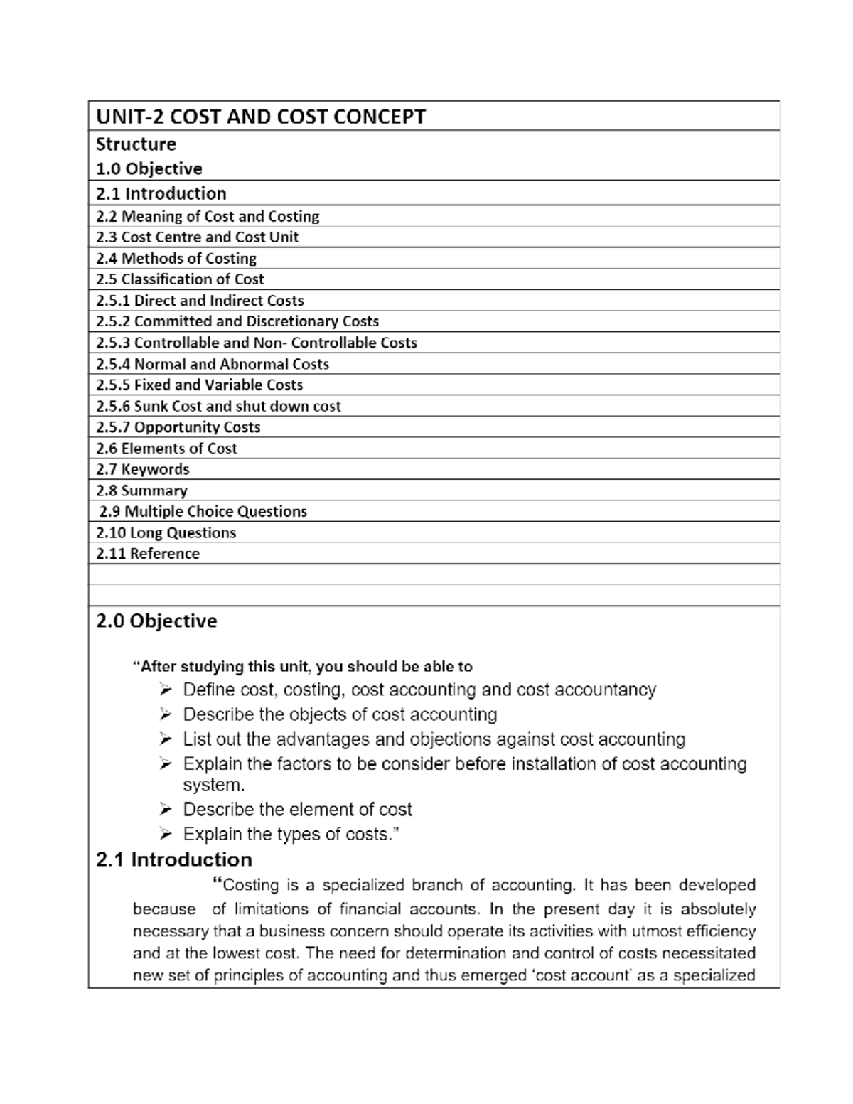 MA-Unit-2 - Self - Cost Accounting - Studocu