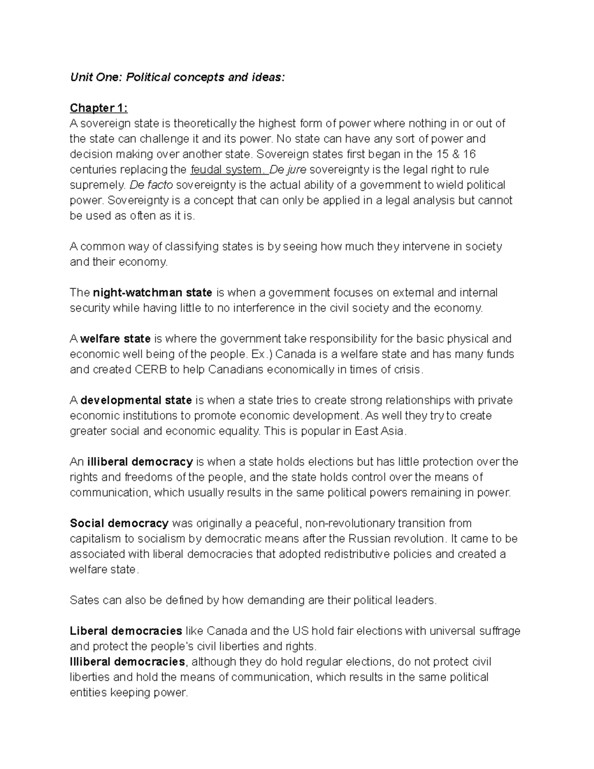Political science notes Political science notes - Unit One: Political ...