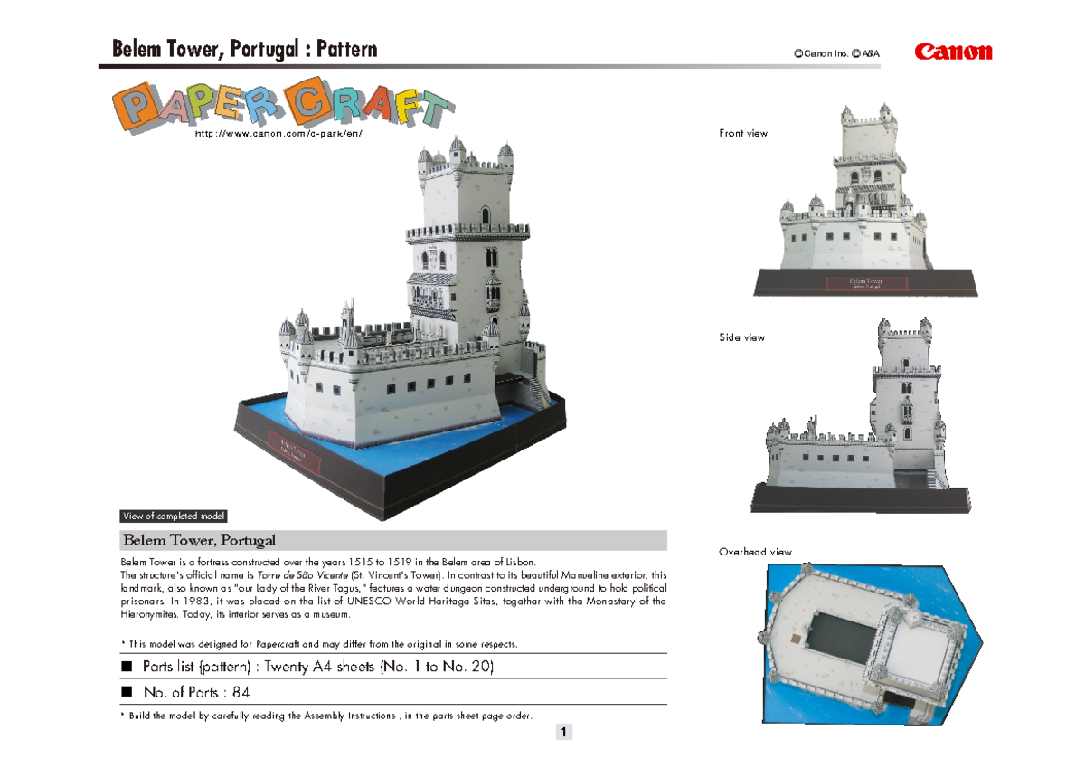 Torre Belém 1 - MODELADO DE EDIFICIOS ARQUITECTÓNICOS CON PAPERCRAFT ...