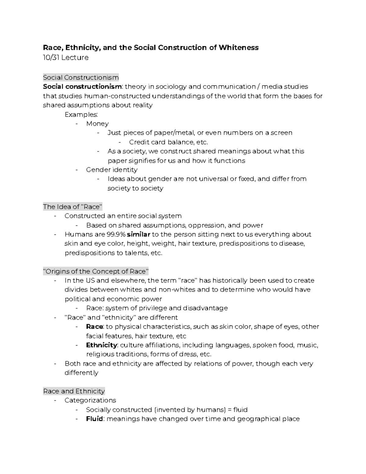 Race, Ethnicity, and the Social Construction of Whiteness - As a ...