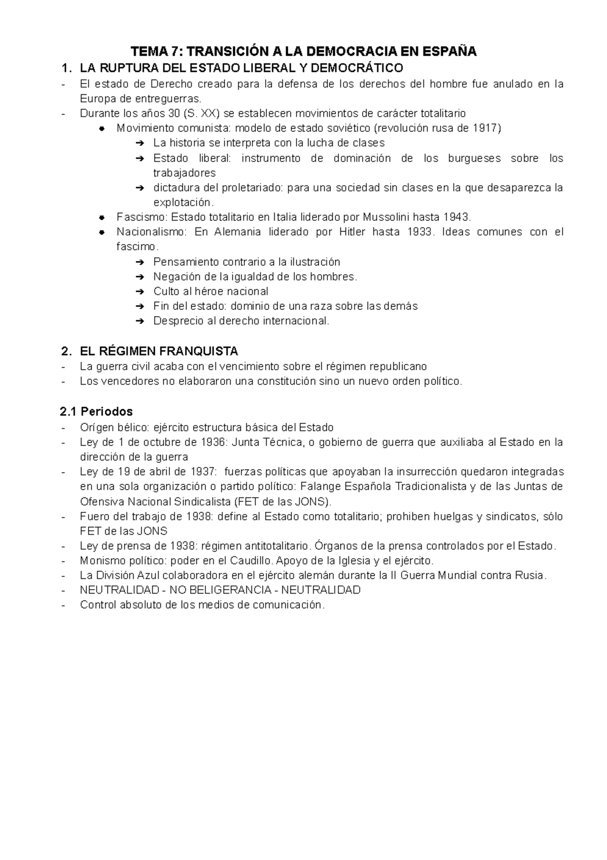 Lección 7 Transición A LA Democracia EN España de estado constitucion y ...