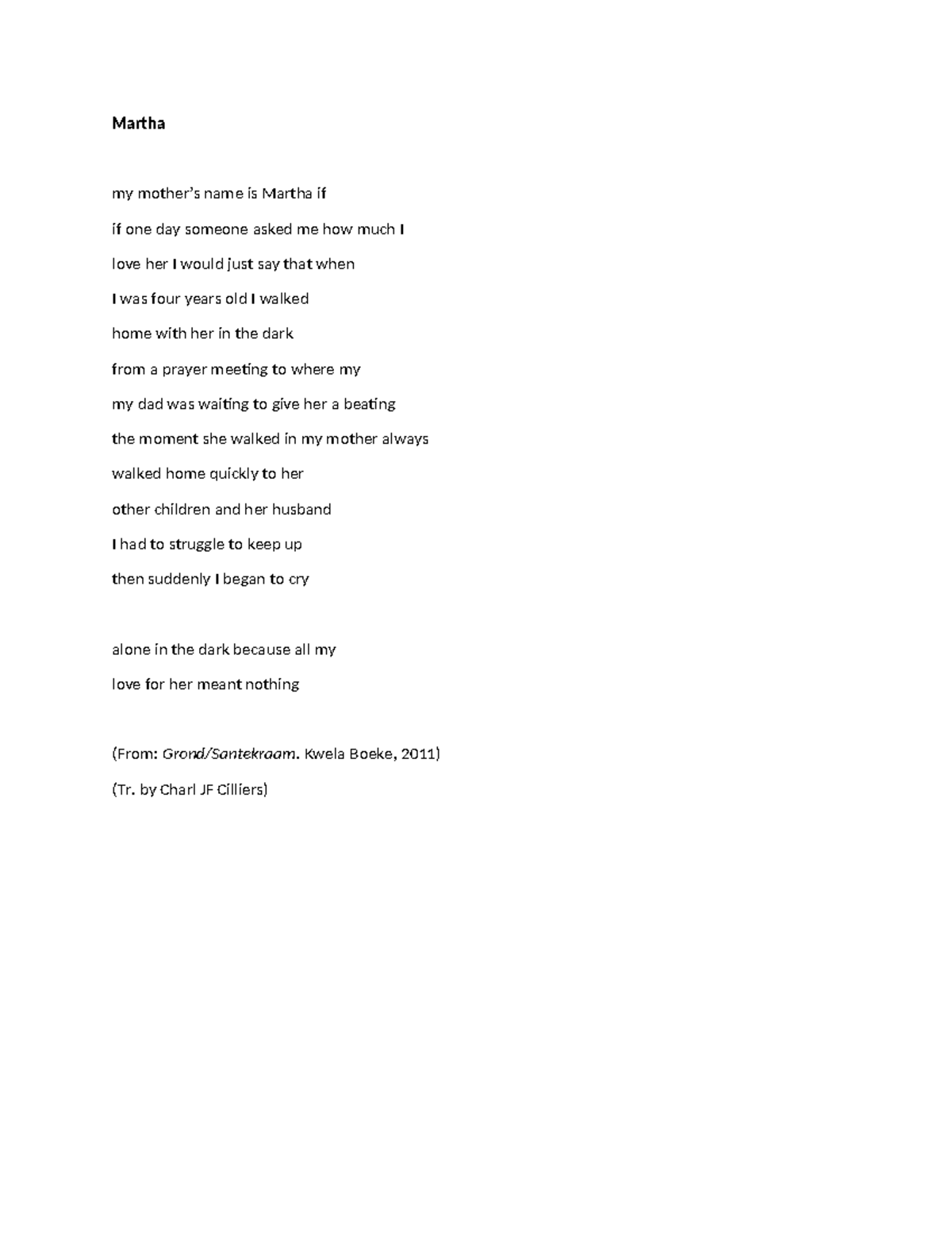 Martha Eng Translation - Martha my mother’s name is Martha if if one ...