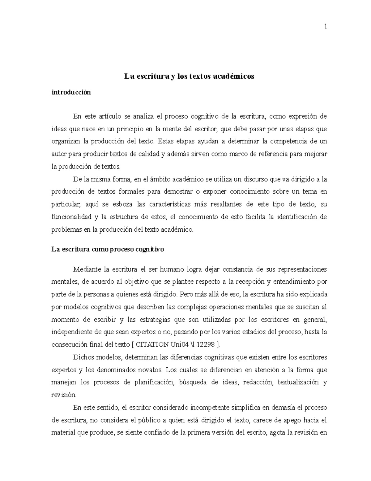 La escritura y los textos académicos - La escritura y los textos ...