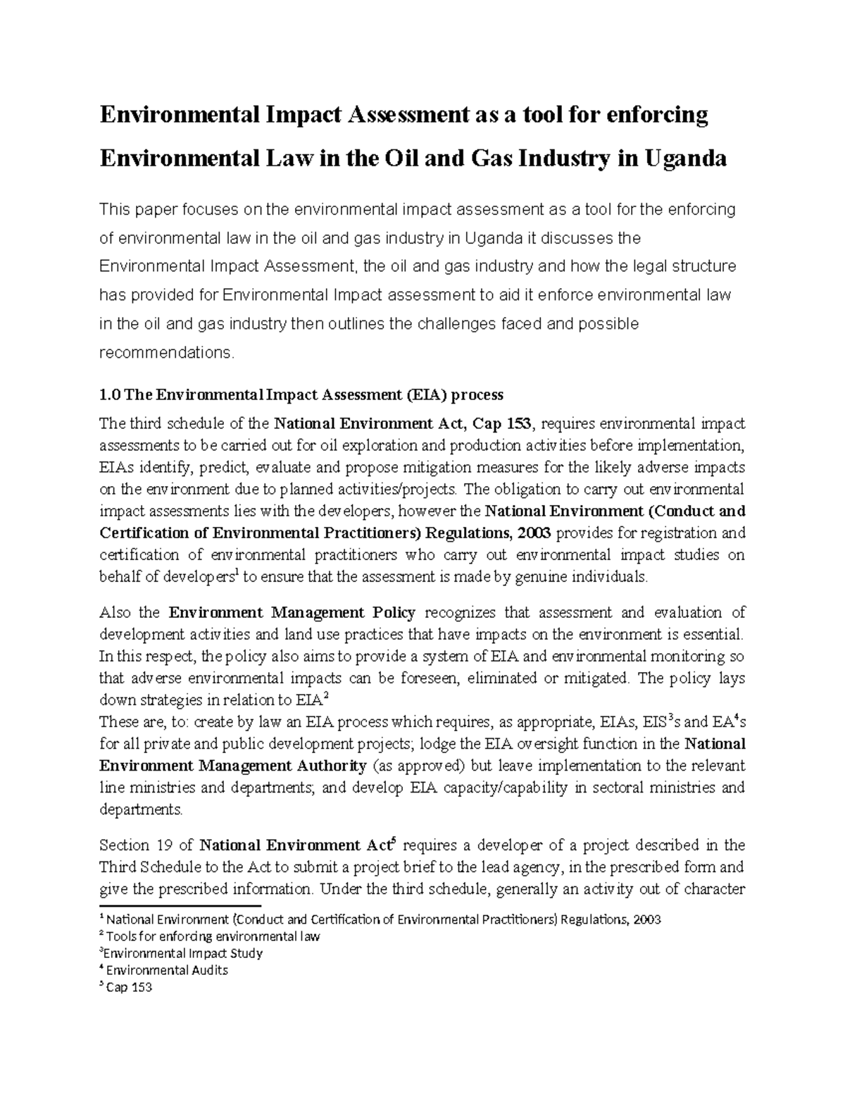 Enviromental LAW Coursework - Environmental Impact Assessment as a tool ...