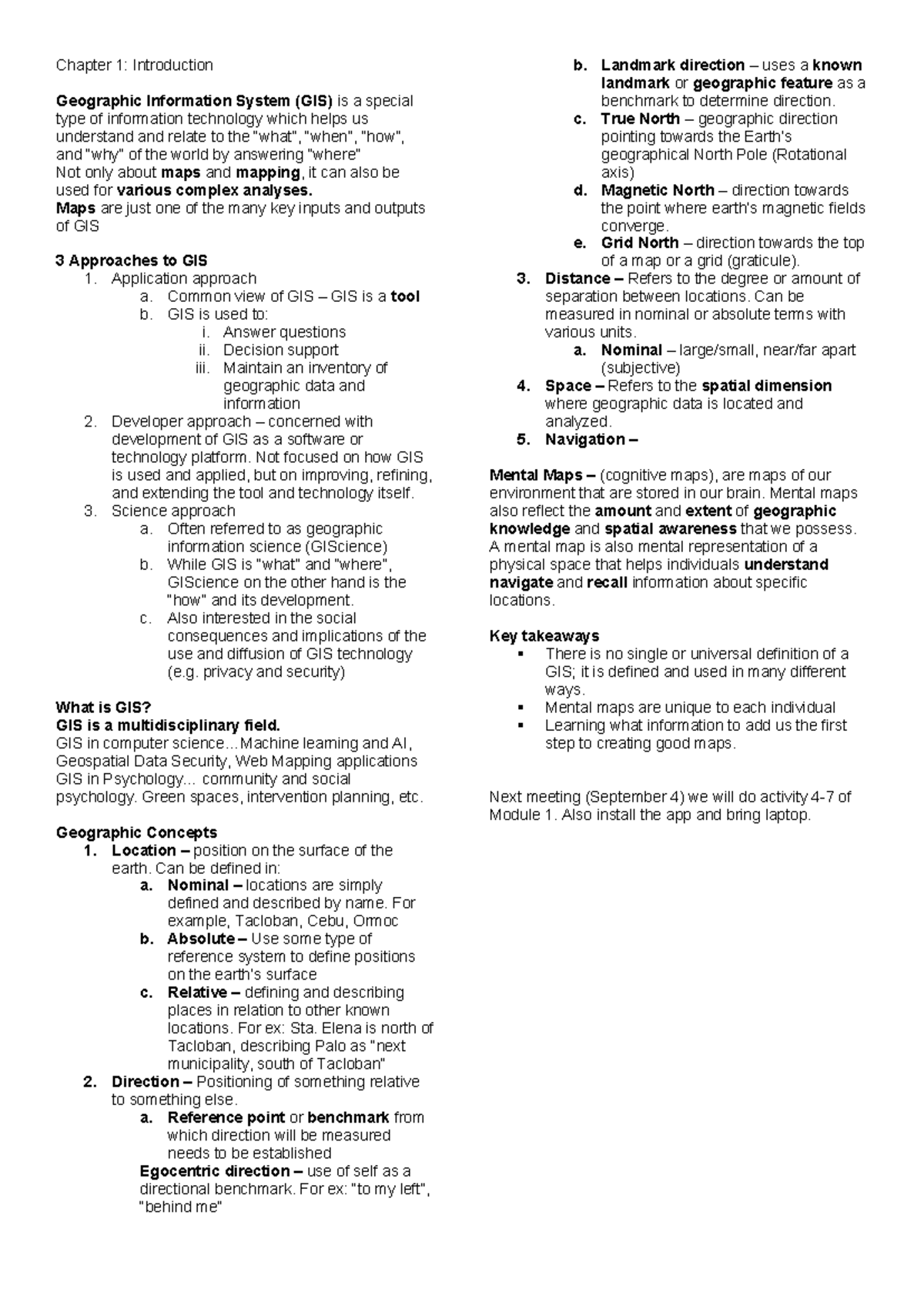 Geographic Information Systems - Chapter 1: Introduction Geographic ...
