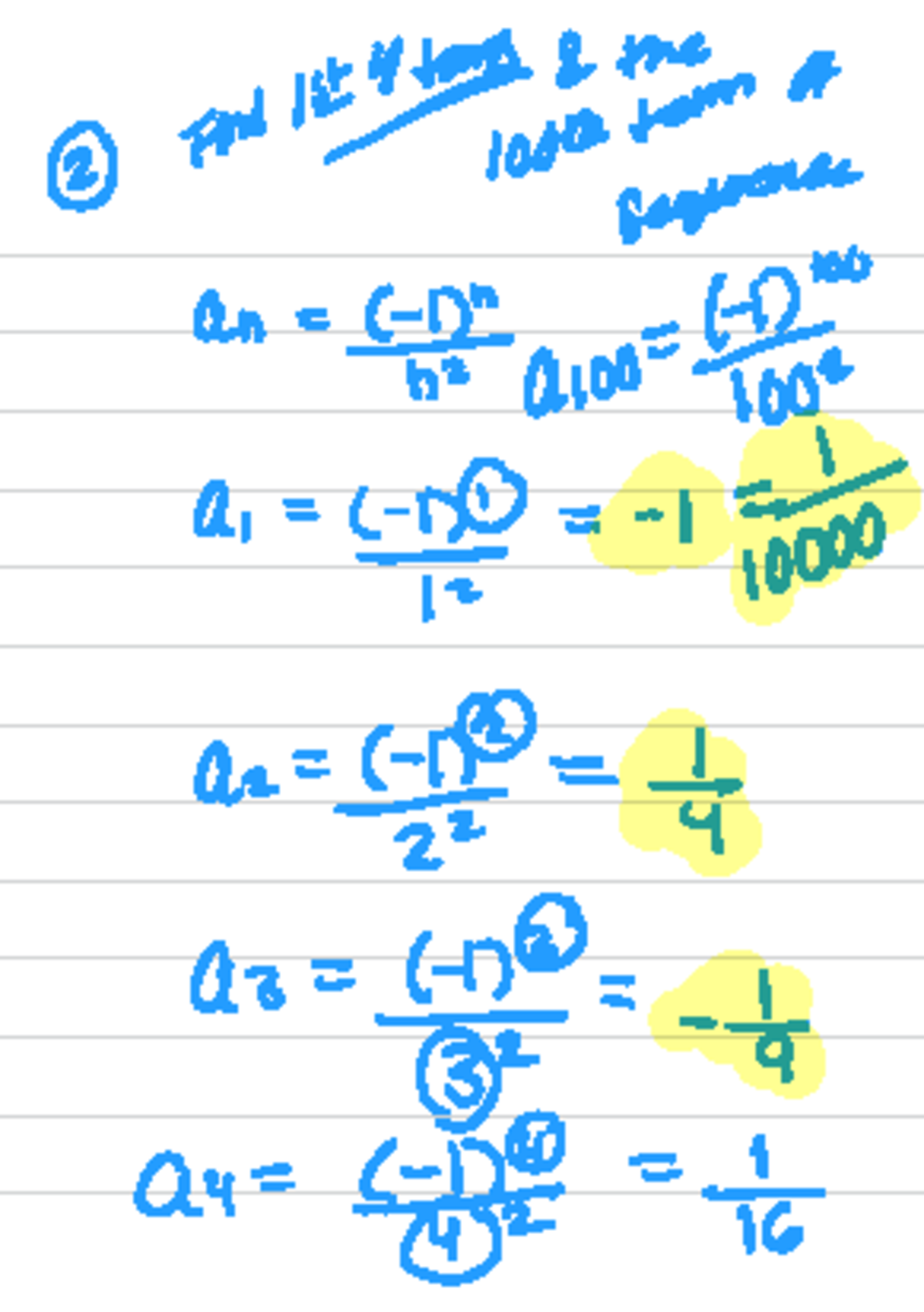 Math (31) - MATH 127 - ② Find 1 temsareterm of sequence 105 an = MLOU ...