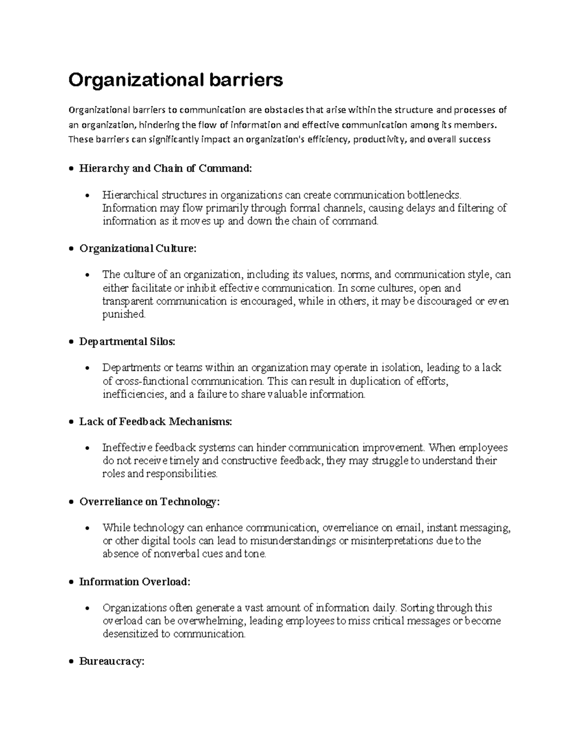 Business communication presentation - Organizational barriers ...