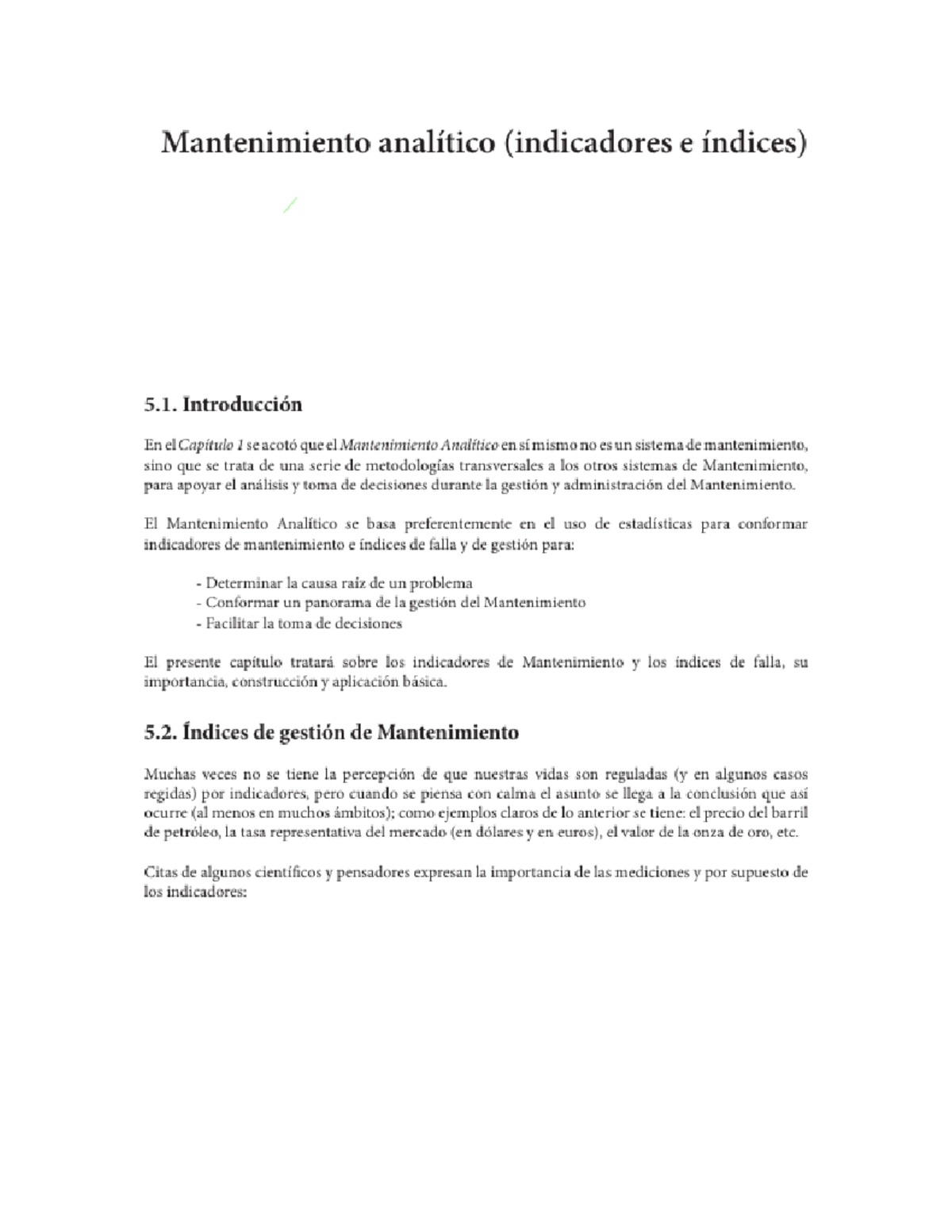 Indicadores de Administracion de Mantto - Mantenimiento - Studocu