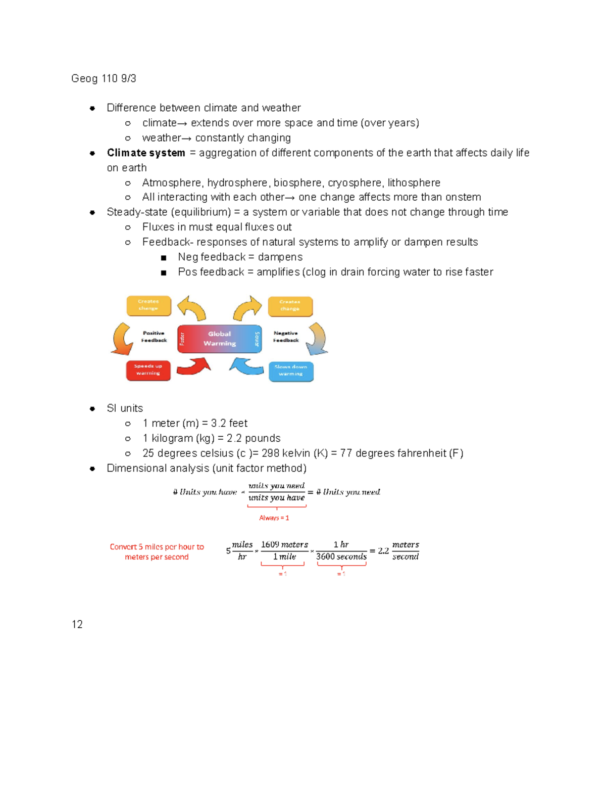 Geog 110 9 3 - lecture exam 1 notes - Geog 110 9/ Difference between ...