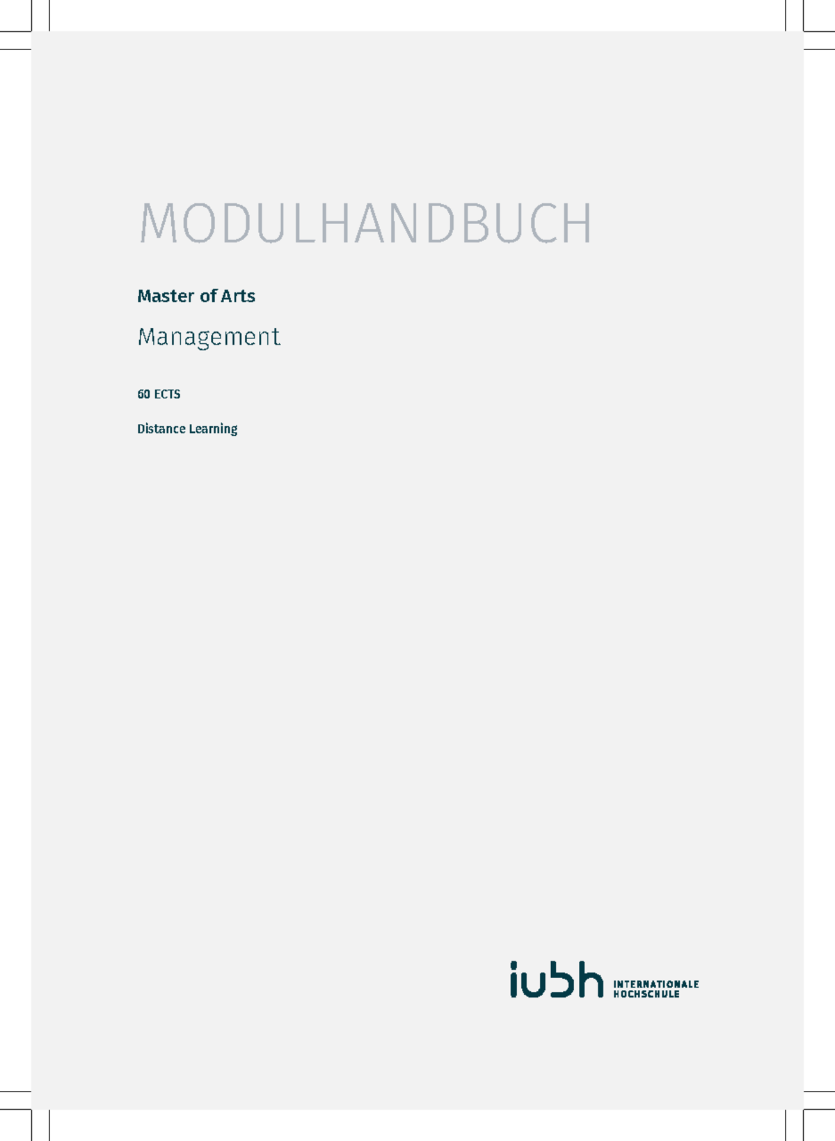 Modulhandbuch - Master of Arts - Management - MODULHANDBUCH Master of Arts Management 60 ECTS ...