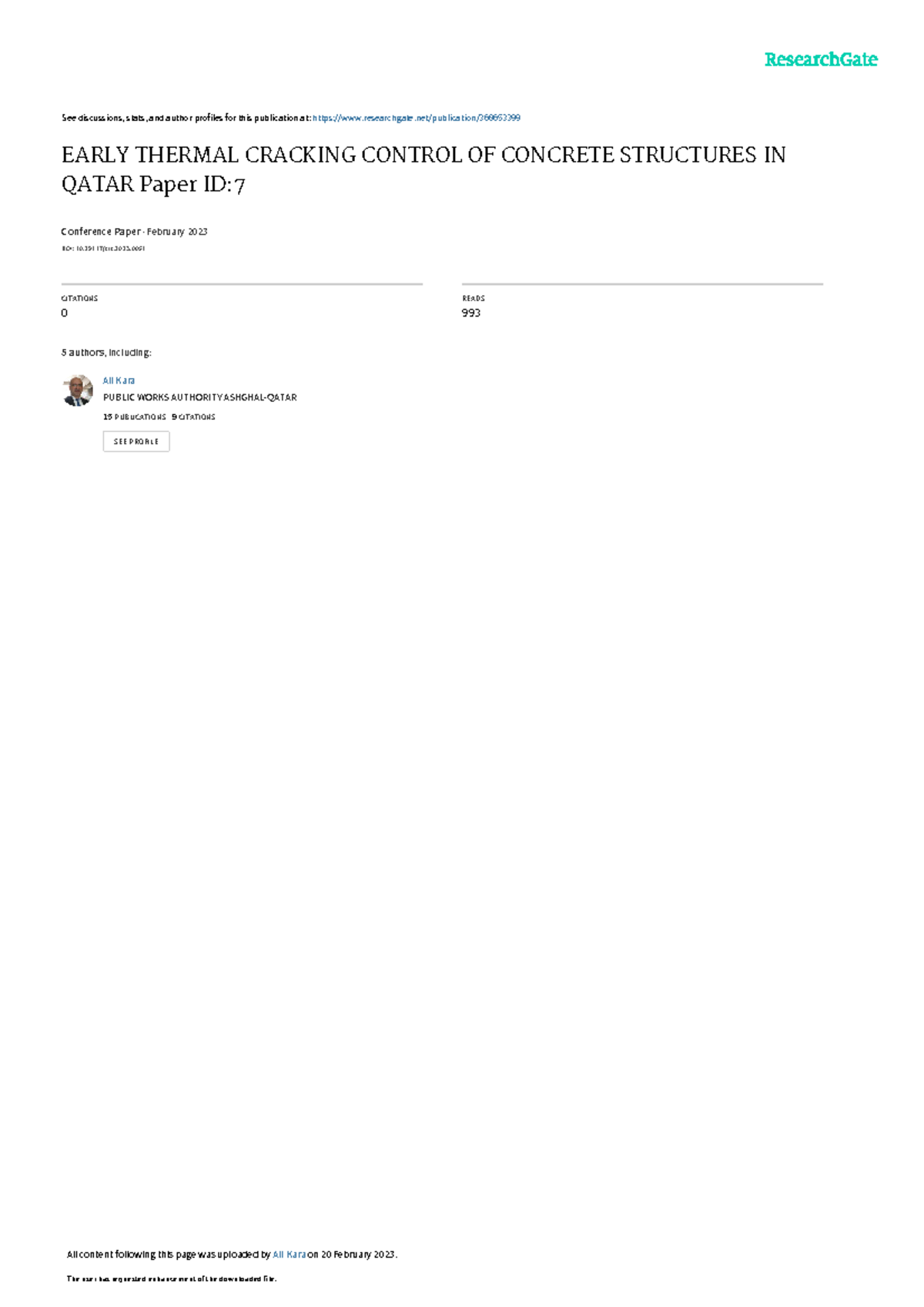 Earlythermalcrackingcontrolofconcretestructuresinqatar - See ...