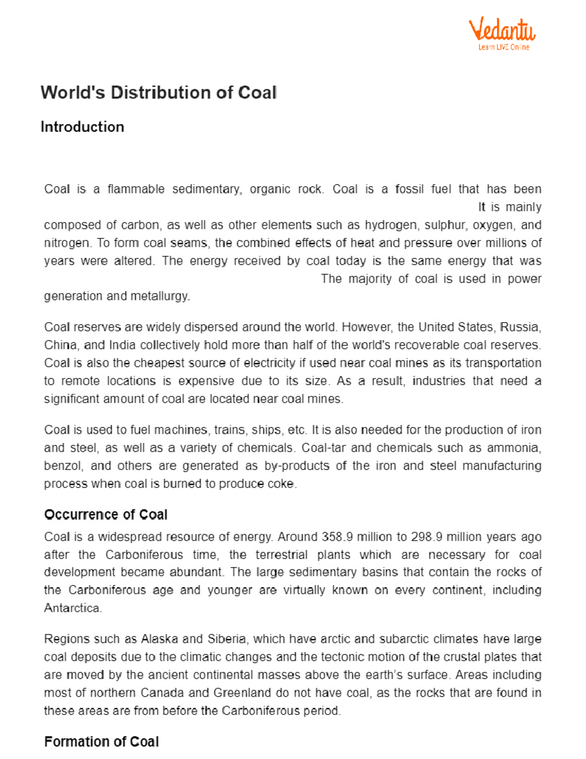 World's Distribution of Coal - BA( hons.) Geography - Studocu