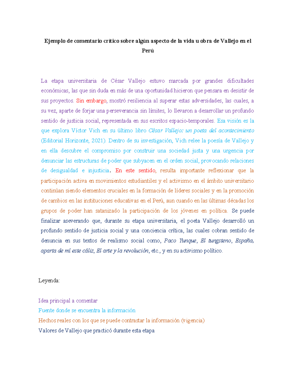 Ejemplo de comentario crítico - Sesión 2 - Ejemplo de comentario ...