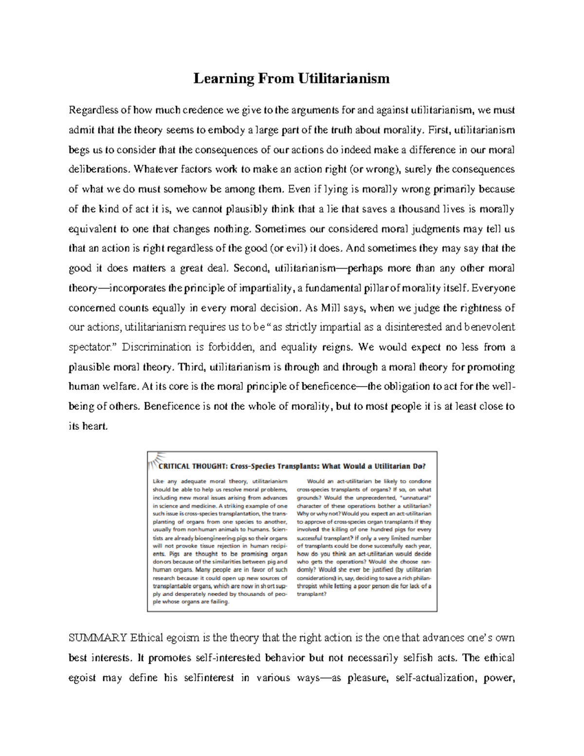 Learning From Utilitarianism - Learning From Utilitarianism Regardless ...